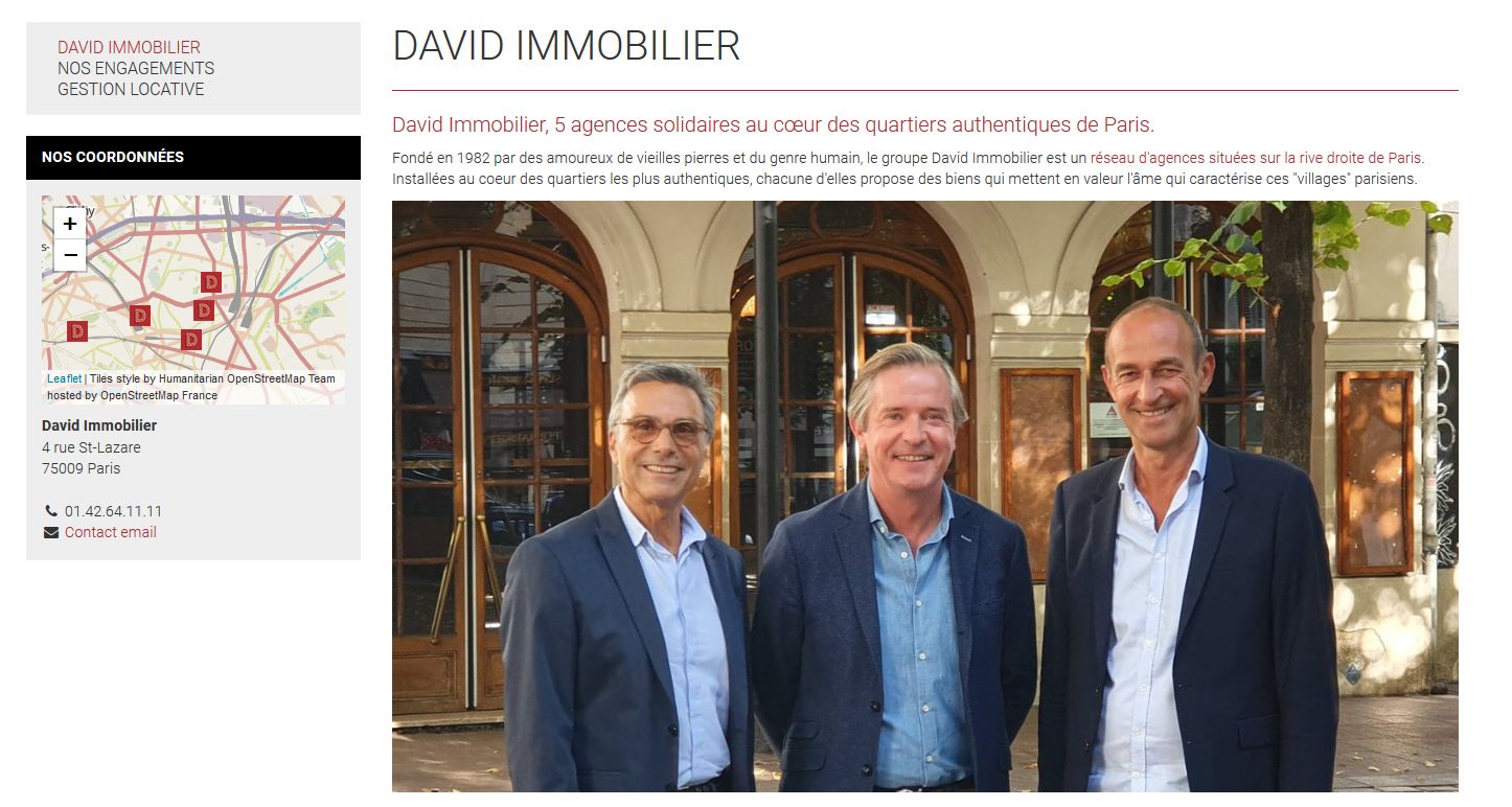 SEO local et Référencement d'Agences Immobilière : David immobilier Paris